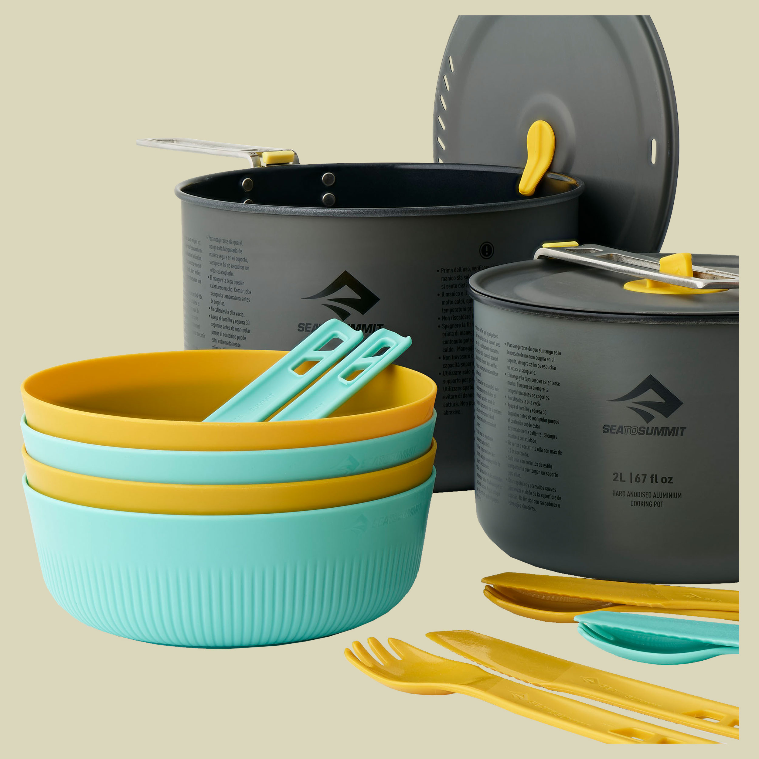Sea to Summit - Frontier UL Two Pot Cook Set [4P] [14 Piece]-Camping ...