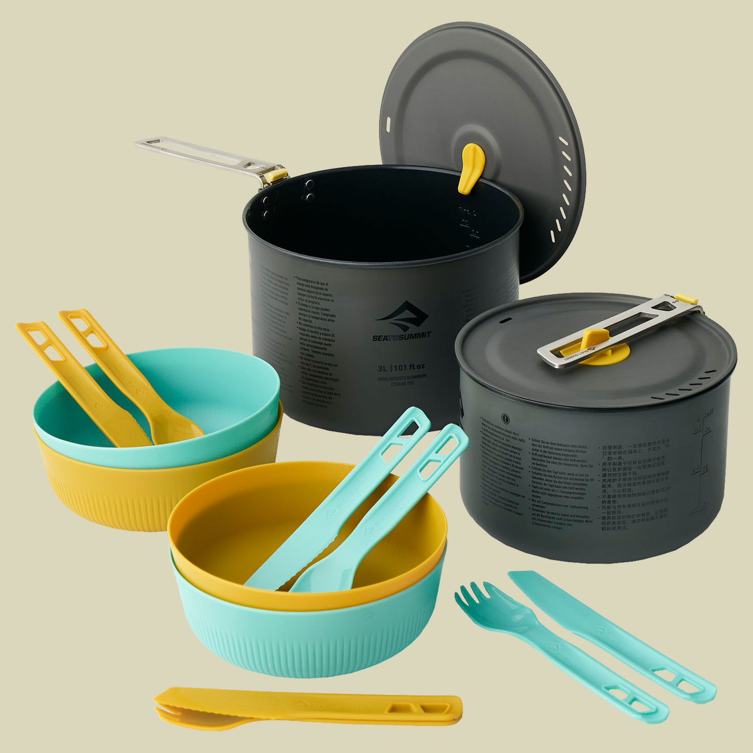 Sea to Summit - Frontier UL Two Pot Cook Set [4P] [14 Piece]-Camping ...