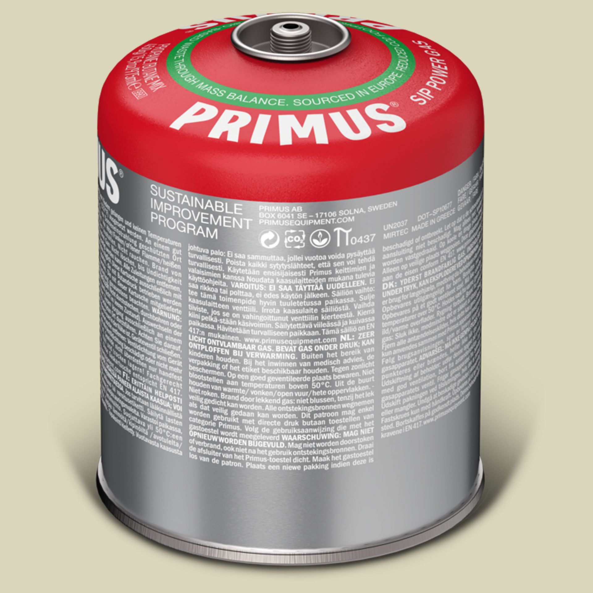 Primus - SIP Power Gas 450g L1 Gaskartusche mit Sicherheitsventil-Gas ...